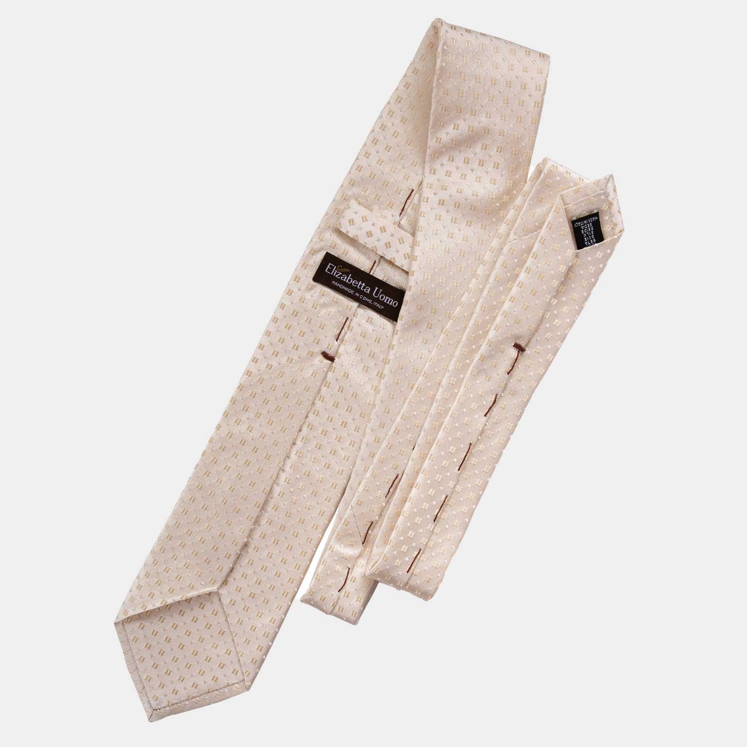 Ivory Silk Tie - Formal - Made in Como Italy - Elizabetta