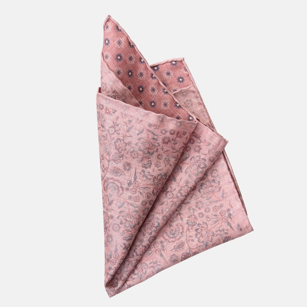 Pink Double Sided Silk Pocket Square