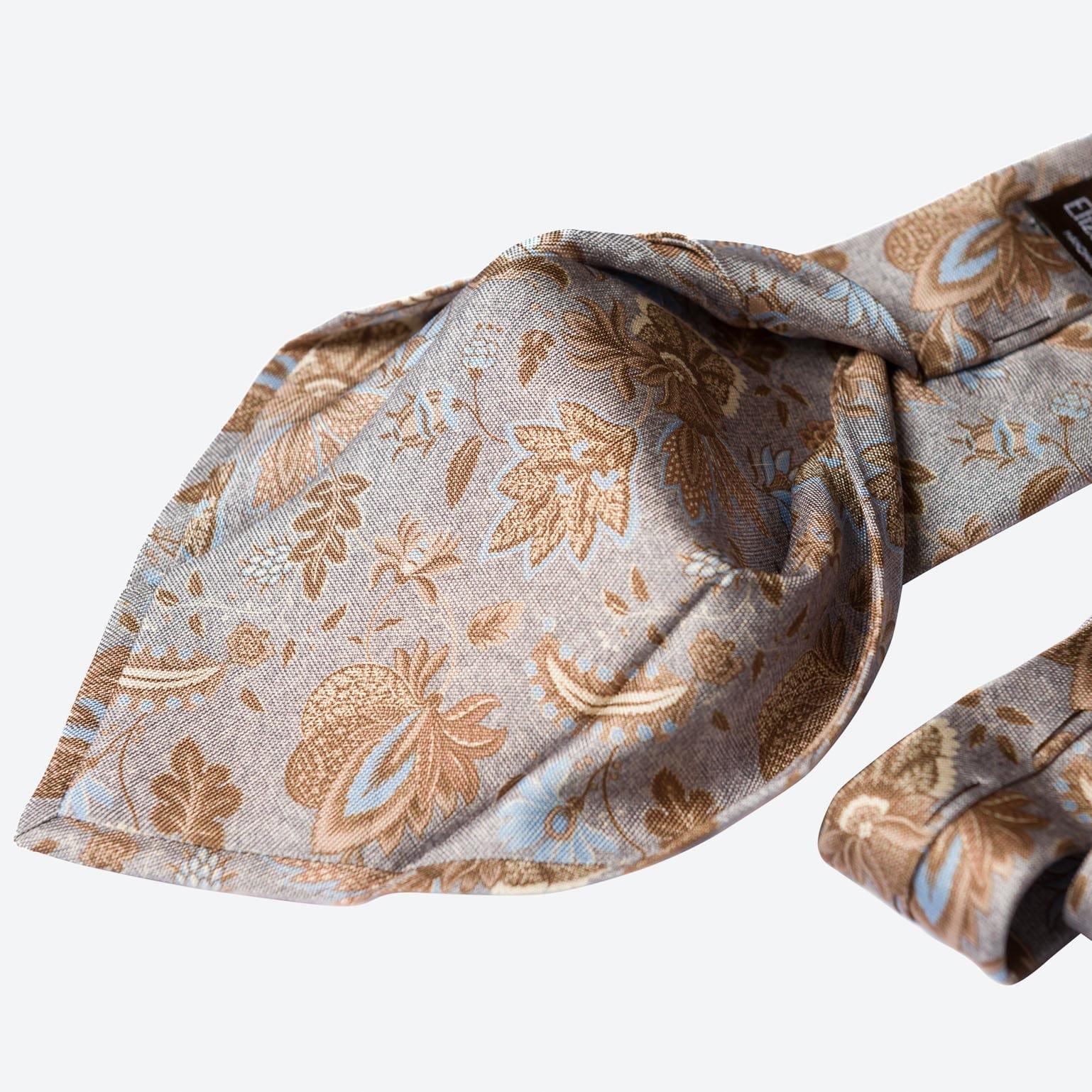 Handmade Blue Floral Italian Silk Tie - Elizabetta