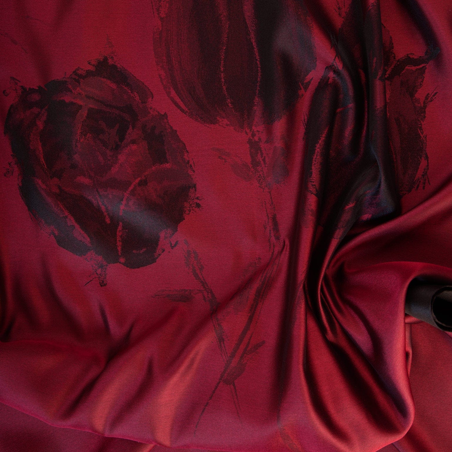 Ruby Red Silk Evening Shawl Wrap