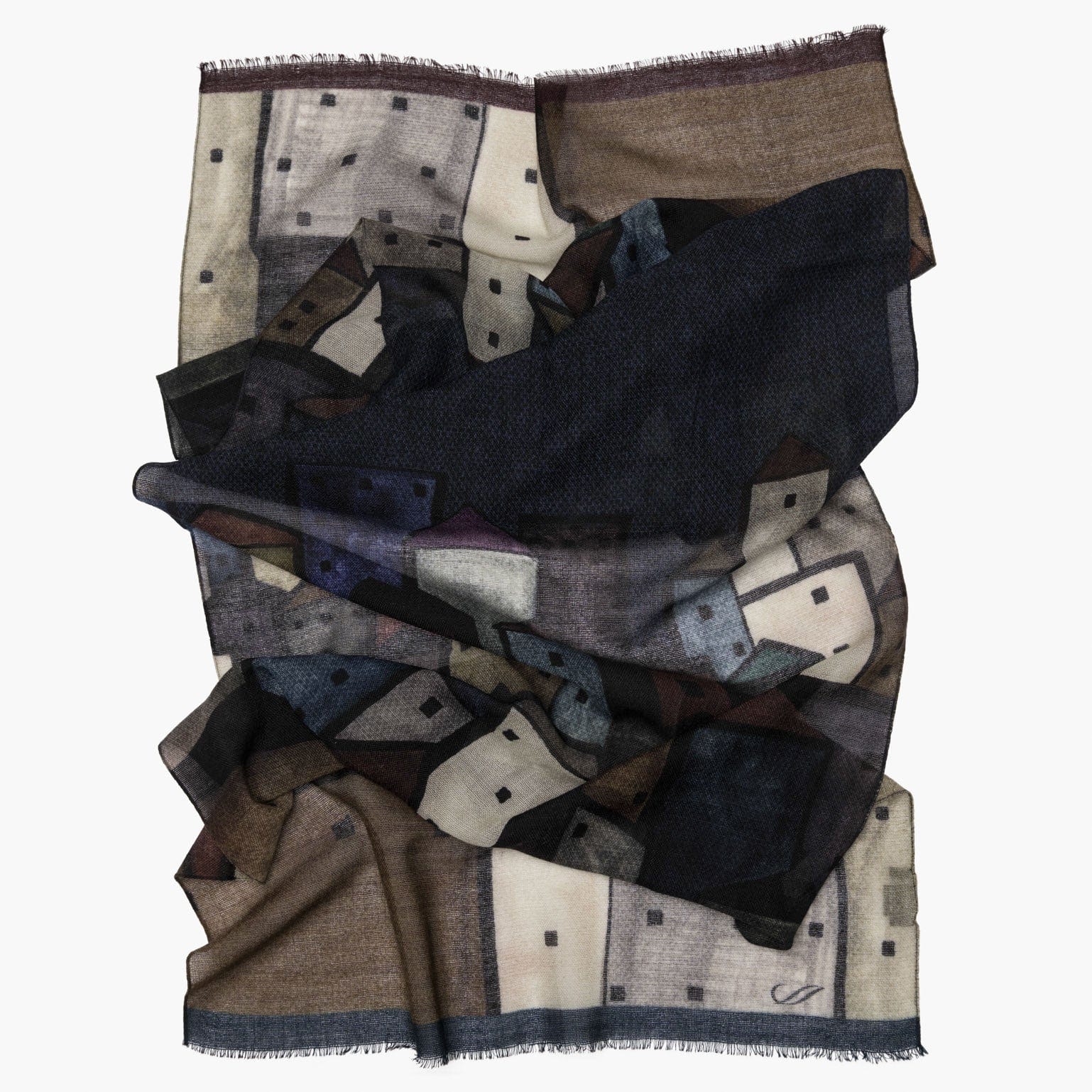 Lightweight Soft Navy Italian Wool Scarf