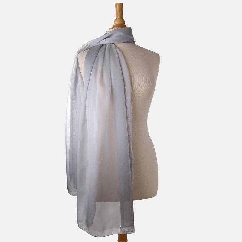 Silver Pearl Large Silk Wrap Shawl - Elizabetta