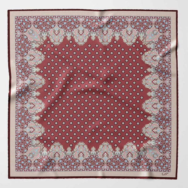 Red/Burgundy Men's Silk Neckerchiefs & Italian Bandanas - Elizabetta