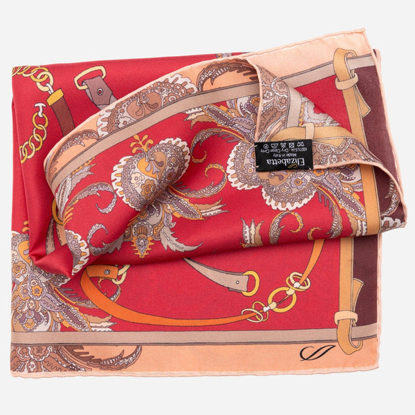 Women's Red Silk Bandana Scarf