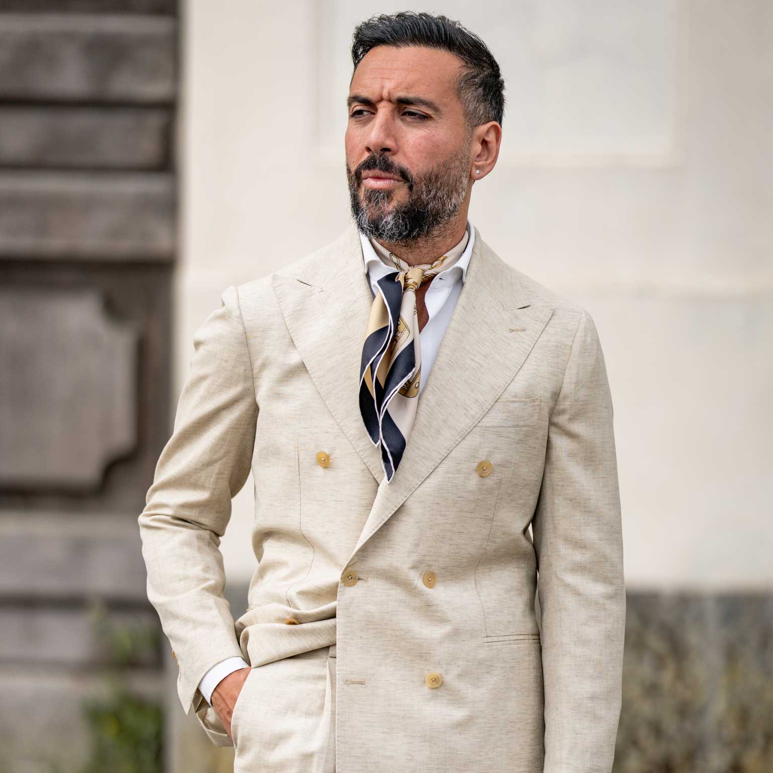 Mens Italian Scarves - Wool & Silk Mens Scarves - Elizabetta