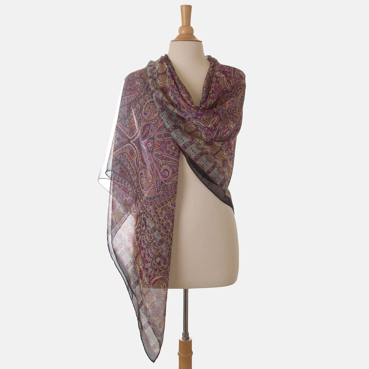 Extra Large Mutlicolored Silk Square Scarf