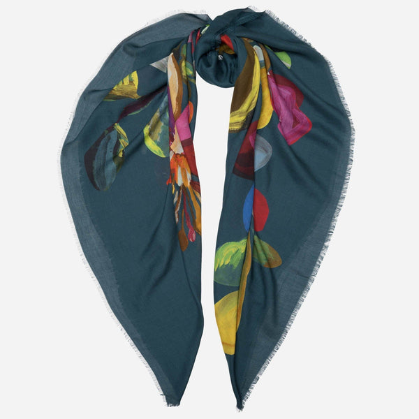 Floral Silk Scarves for Women - Italian Fashion Scarves - Elizabetta