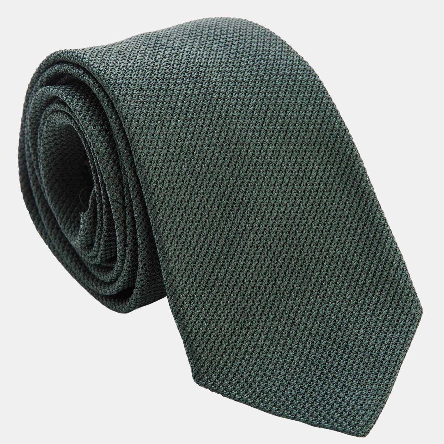 Green Grenadine Tie - Forest Green - Made in Italy - Elizabetta