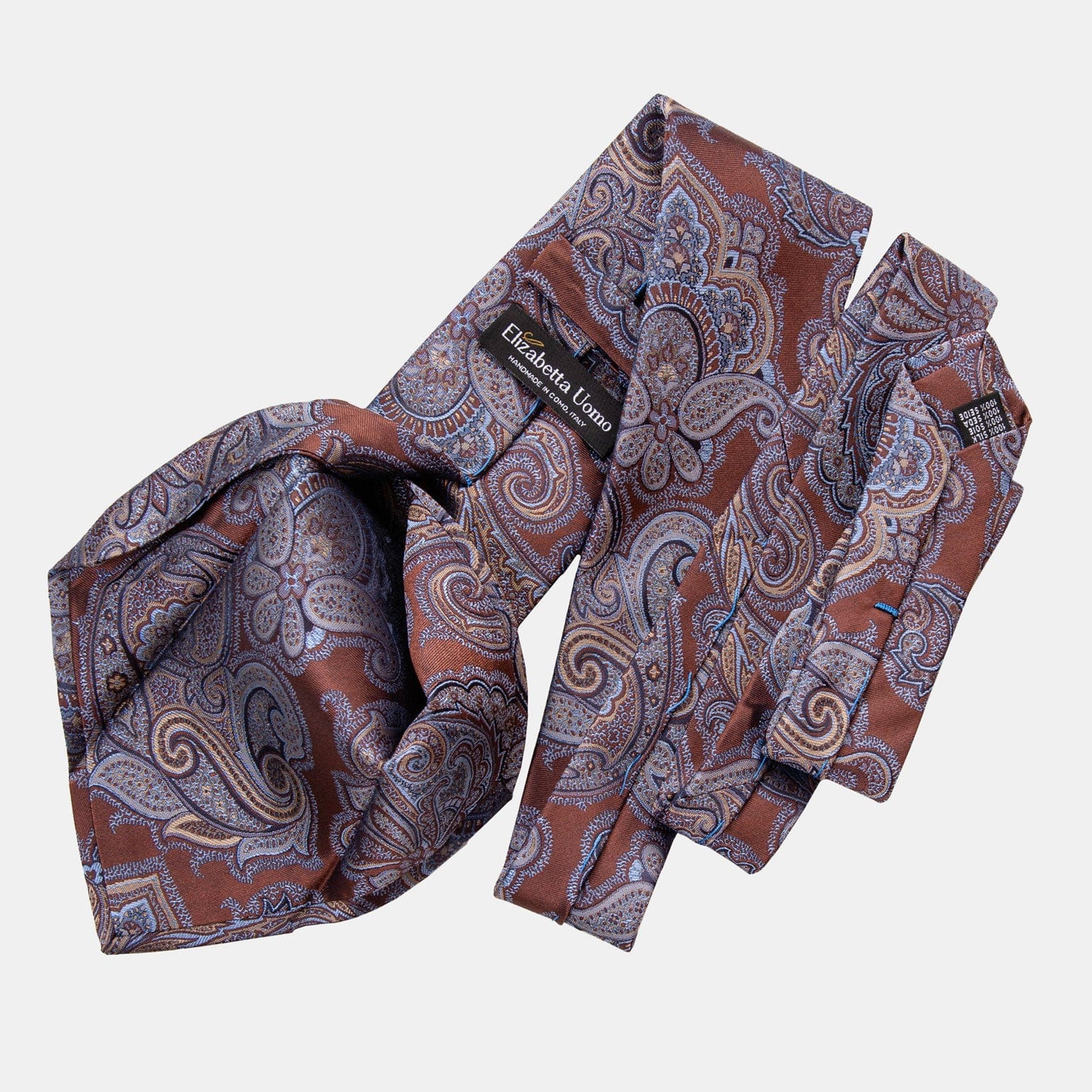 Formal Copper Paisley Italian Silk Jacquard Tie - Elizabetta