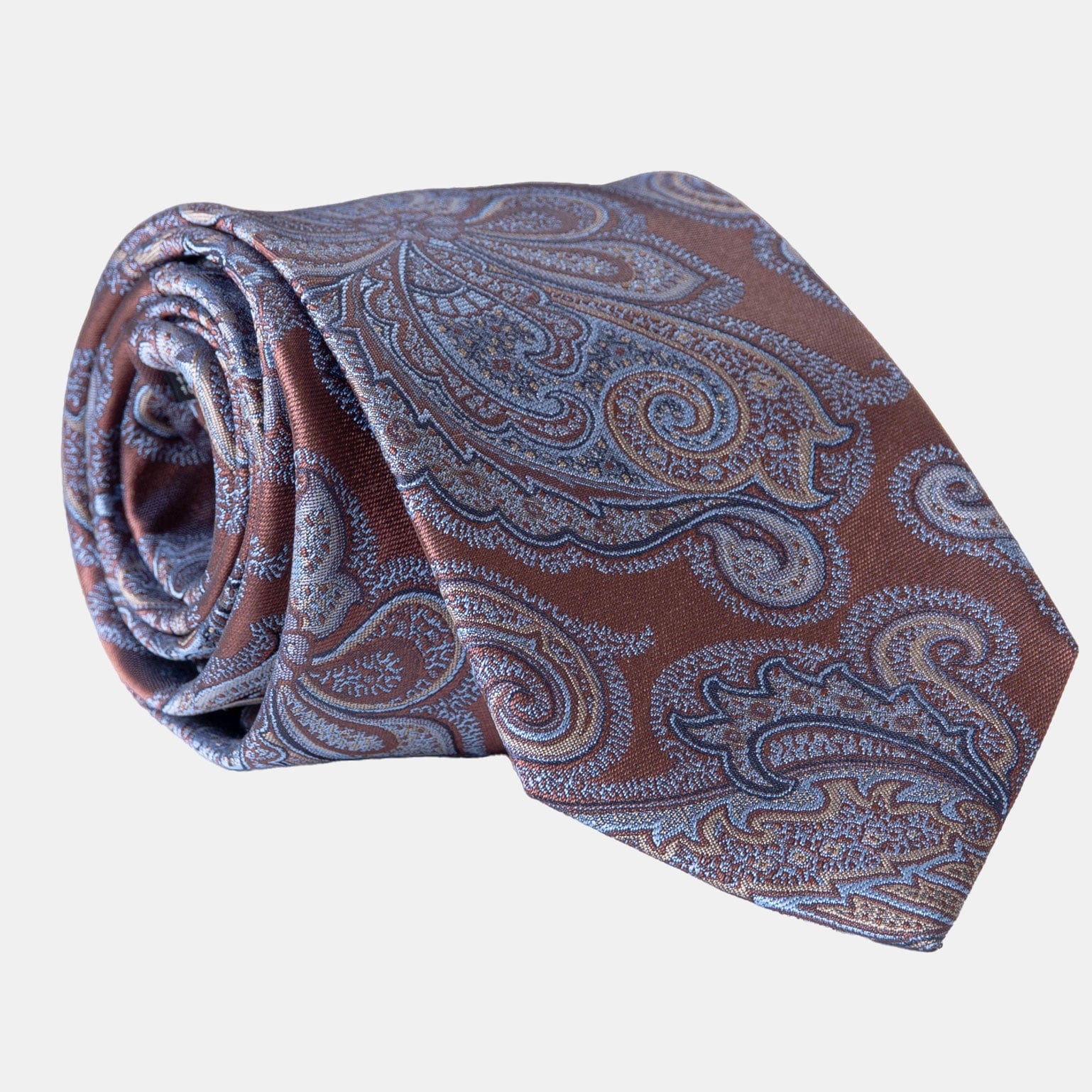Formal Copper Paisley Italian Silk Jacquard Tie - Elizabetta